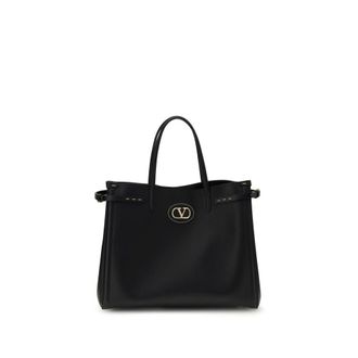 Valentino Garavani Schwarze Kalbsleder Bos Taurus Handtasche