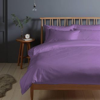 Pizuna 400 Fadenzahl aus Baumwolle Bettw&auml;sche Lila, 100% Langstaple Baumwolle Bettbezug und Kissenbezug, 100% Baumwolle Mako Satin 3-Teilig Bettw&auml;scheset 200