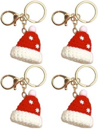 Generic Porte-clés de Noël en crochet - Porte-clés de Noël en crochet | Porte-clés de Noël | Joli porte-clés de Noël fait main pour sac à main, multicolore, c