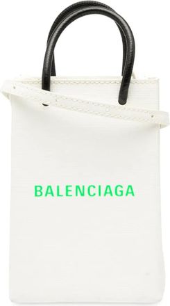 Balenciaga mini étui pour smartphone Logo Shopping (2010-2025) - Blanc