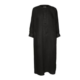Part Two Gestreiftes Kleid mit 3/4 &Auml;rmeln - - Dresses - Damen - Schwarzk - L
