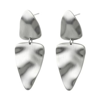 Dansk Copenhagen Frida Waterproof Silver Stainless Steel Statement Earring - Brushed Finish - Femme - Accessoires - Gris - Taille: ONE Size