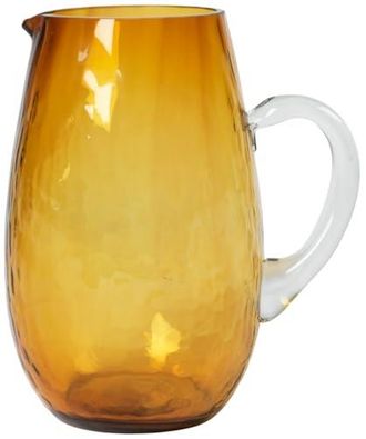Broste Copenhagen Broste Copenhagen Hammered Krug aus Mundgeblasenem Glas in der Farbe Amber 2L, Ma&szlig;e: 14cm x 14cm x 22cm, 14496204
