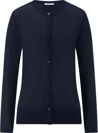 Peter Hahn Strickjacke Rundhals-&shy;Ausschnitt Peter Hahn blau