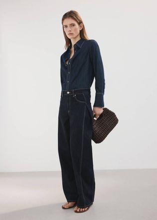 Mango Jean balloon taille normale noir - Femme - 32 - MANGO