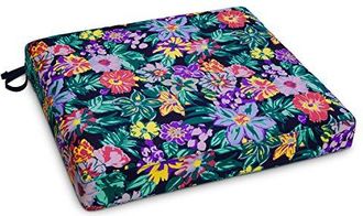 Classic Accessories Vera Bradley Wasserabweisendes Terrassensitzkissen, 53,3 x 53,3 x 7,6 cm, Happy Blooms