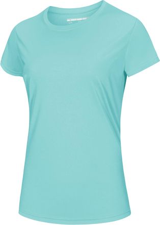 Magcomsen UV Shirt Damen Schnelltrocknend Sportshirt mit UPF 50+ Funktionsshirt Kurzarm Atmungsaktives T-Shirt f&uuml;r Wandern, Laufen, Yoga Seeblau 2XL