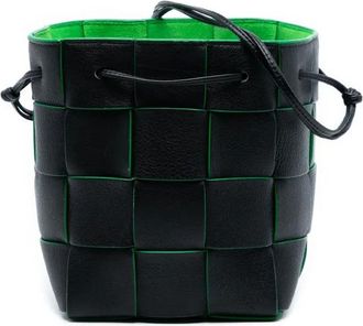 Bottega Veneta 2012-2025 Small Nappa Maxi Intrecciato Cassette bucket bag - Schwarz
