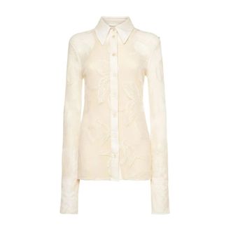 Sportmax Femme, Blouses et Chemises, Blanc, Taille: 40 FR Asti Lace Up Double Layer Shirt