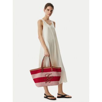 Tommy Hilfiger Handtasche Tommy Hilfiger Th Nautical Tote Crochet Str AW0AW18816 Bunt