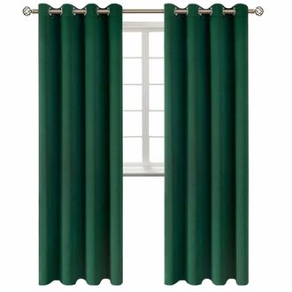 BGment Verdunkelungsvorh&auml;nge mit &Ouml;sen, 2 Paneele, 52 W x 95 cm, Smaragdgr&uuml;n