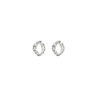 Dansk Copenhagen Femme, Accessoires, Gris, Taille: ONE Size Ragna Waterproof Silver Stainless Steel Earring - Hammered Finish