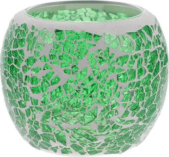 Lurrose Mosaikglas Windlicht Vintage Kerzenständer Kerzenleuchter Glaskugel Europäischer Stil Teelichtglas Mittelstücke für Xmas Hochzeit Ostern Neujahr Party