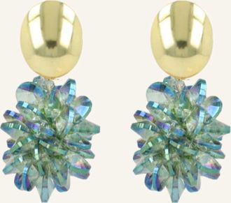 Lott. Gioielli Lott.Gioielli Ohrringe Solea Thick Oval Crystal Sequins Metallic Green By Glambou gold