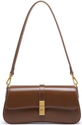 Generic Sac &agrave; bandouli&egrave;re en cuir v&eacute;ritable - Noir - Sac &agrave; main vintage pour femme - Sac &agrave; main Hobo sous les bras - Bretelles r&eacute;glables amovibles, caf&eacute;, 11.8