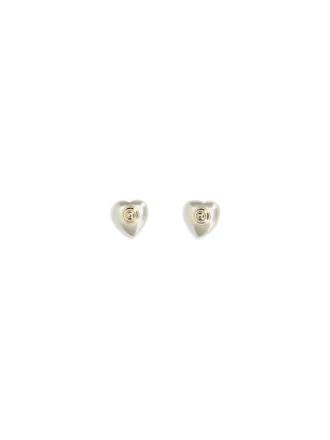 Valentino Garavani Womens Vlogo Signature Earrings Metal And Pearls Oro-Cream Oro/cream