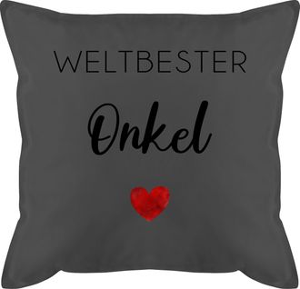Shirtracer Kissen 50x50 - Weltbester Onkel Geschenk für Onkelchen I - 50 x 50 cm - Grau besten weltbesten Beste