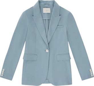 Circolo 1901 Femme, Vestes, Bleu, Taille: 46 FR Veste Longue Ajust&eacute;e et L&eacute;g&egrave;re en Jersey