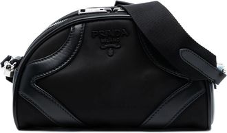 Prada Hobo Bags - Soft Calf Trimmed Tessuto Bowling Crossbody - Gr. unisize - in Schwarz - f&uuml;r Damen