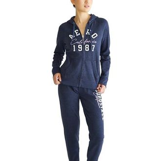 A&eacute;ropostale Sweat &agrave; Capuche zipp&eacute; avec Logo pour Femme - Arches-Aero 1987 Cali, Cadet Navy, X-Large