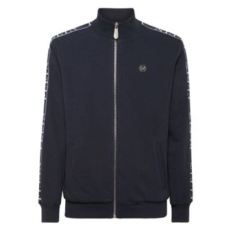 Philipp Plein Homme, Sweatshirts et sweats &agrave; capuche, Bleu, Taille: S Veste de surv&ecirc;tement en polaire