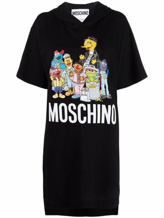 Moschino x Sesame Street&copy; robe &agrave; capuche - Noir