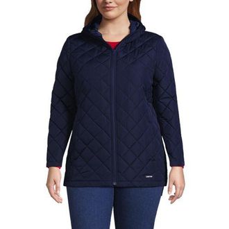 Lands End FeatherFree Steppjacke, Damen, Gr&ouml;&szlig;e:48-50 plus, Blau, Polyester, by Lands End