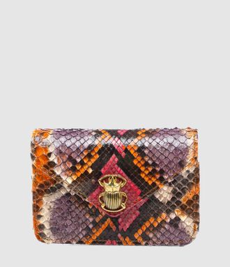 CLARIS VIROT Porte Cartes Alex Python Rosavande