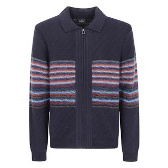 Paul Smith Cardigan Zip Thru - - Knitwear - Herren - Blau - S