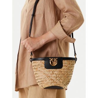 Pinko Handtasche PINKO Love Summer Bucket PE 25 PLTT 103325 A1RL Beige