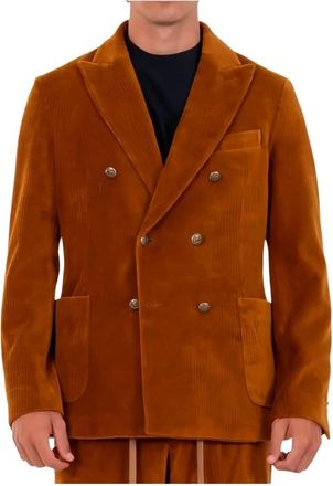 Circolo 1901 Homme, Vestes, Brun, Taille: XL Blazer crois&eacute; en velours c&ocirc;tel&eacute;