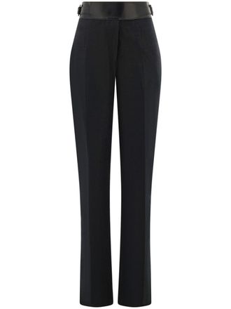 Ferragamo pantalon de tailleur &agrave; taille ceintur&eacute;e - Noir