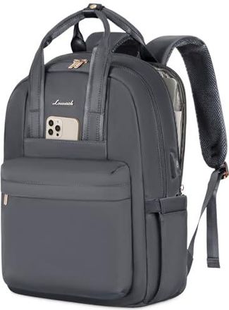 Lovevook Sac &agrave; dos pour femme - Avec compartiment pour ordinateur portable - &Eacute;tanche - &Eacute;l&eacute;gant - Pour le travail, luniversit&eacute;, le bureau, les voyages, gris fon
