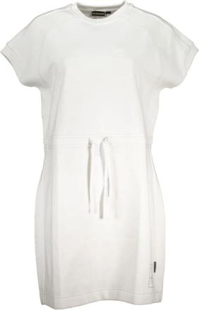 Napapijri Femme, Robes, Blanc, Taille: 36 FR Robe &agrave; cordon de serrage &agrave; manches courtes