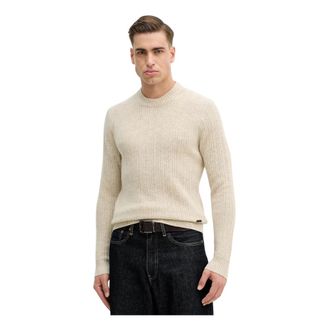 Hackett Pull col rond en laine M&eacute;rinos-Cachemire - Homme - Pulls - Beige - Taille: 2XL