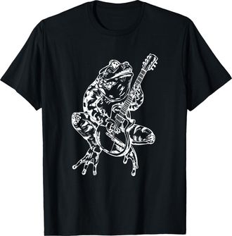 Seembo Frosch spielt Gitarre Lustiger Reptiliengitarist Musiker T-Shirt