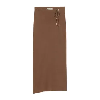 Zadig&Voltaire Jupe Juno LIN Lave - Femme - Jupes - Brun - Taille: 38 FR