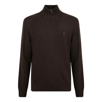 Ralph Lauren Pull en laine &agrave; fermeture &eacute;clair - Homme - Pulls - Brun - Taille: M