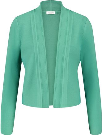 Gerry Weber Damen Offener Cardigan aus feinem Rippstrick Langarm, mit Schlitz unifarben Malachite 40