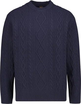 Boss Orange by Hugo Boss BOSS Orange Herren Pullover blau Schurwolle unifarben