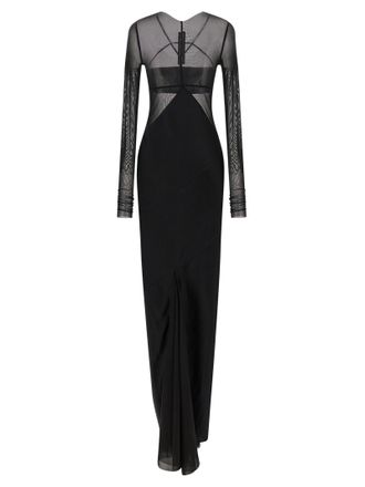 Rick Owens Womens Black Nylon Long Dress