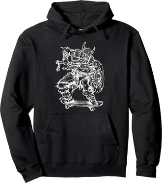 Seembo Viking Skater Skateboarding Lustiges Skateboard Pullover Hoodie