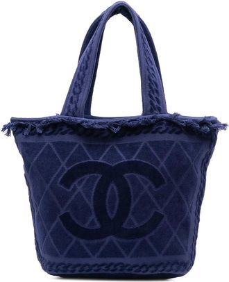 Chanel Shopper - CC Terry Cloth Beach Tote - Gr. unisize - in Blau - für Damen