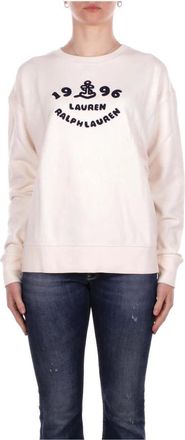 Ralph Lauren Femme, Sweatshirts et sweats &agrave; capuche, Beige, Taille: 36 FR Logo Front SweaT-shirt