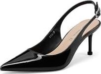 Queen Helena Encolure Slingback en peinture avec talon moyen K4504, Noir, 41 EU
