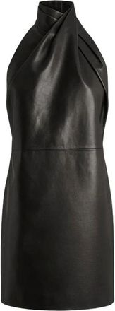 Balmain Robe en cuir dagneau dos nu - Femme - Robes - Noir - Taille: 36 FR