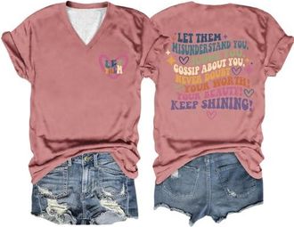 Generic T-shirt ample pour femme avec inscription &laquo; Going Out Let Them Misunderstand You &raquo; - Lettre d&eacute;t&eacute; - Coupe ample - Col en V - D&eacute;contract&eacute; - Tendance - G