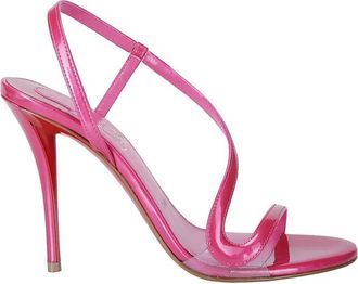 Christian Louboutin Hohe Schuhe - Open-Toe Sandals With Thin Strap - Black - Gr. 38,5 (EU) - in Rosa - für Damen