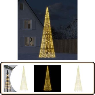 vidaXL LED-Weihnachtsbaum f&uuml;r Fahnenmast 1534 LEDs Warmwei&szlig; 500 cm - Vidaxl