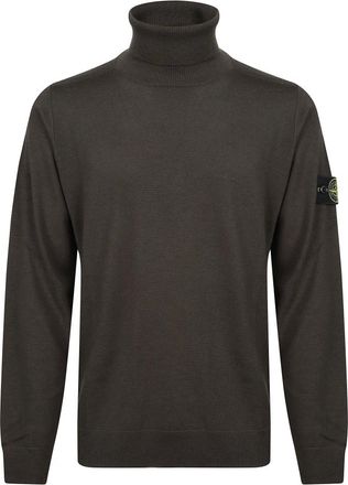 Stone Island Homme, Pulls, Brun, Taille: L Pull &agrave; col roul&eacute; avec finitions c&ocirc;tel&eacute;es